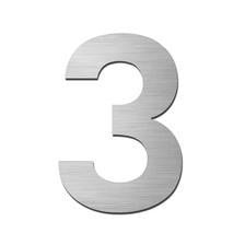 Stanless Steel Self Adhesive 150mm Number 3 - House Numbers Direct